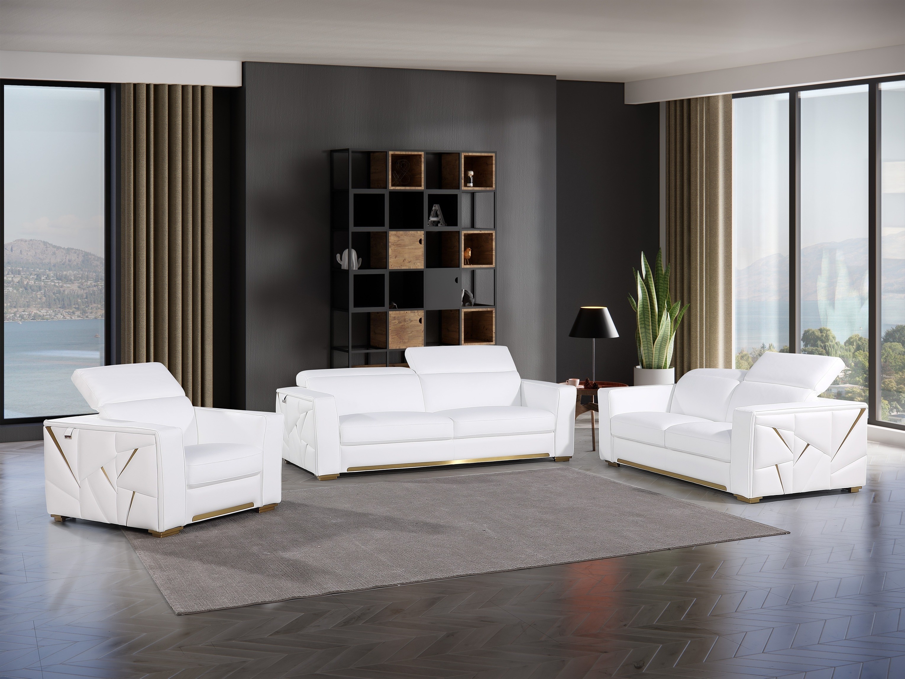 1120 DivanItalia White Sofa Set – Top Grain Italian Leather - Sofa Sets ...