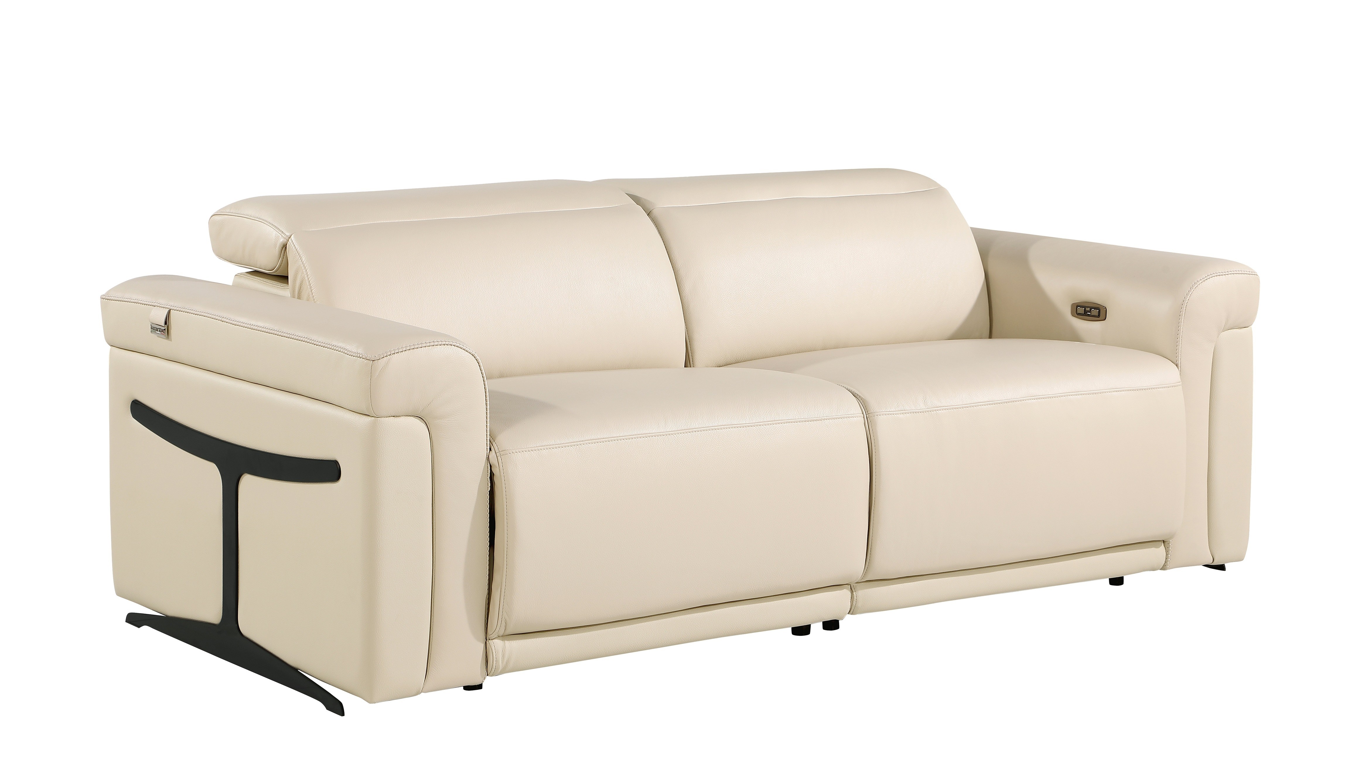 1126 Divanitalia Beige Top Grain Italian Leather Power Reclining Sofa