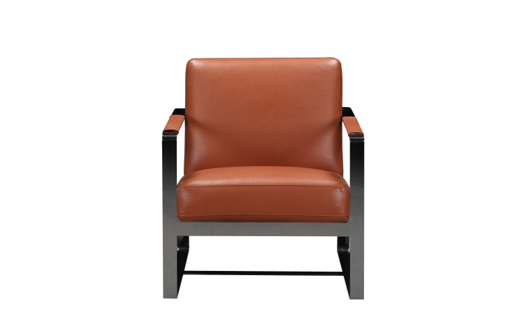 C67 - Camel Leather Accent Chair - Accent Chairs