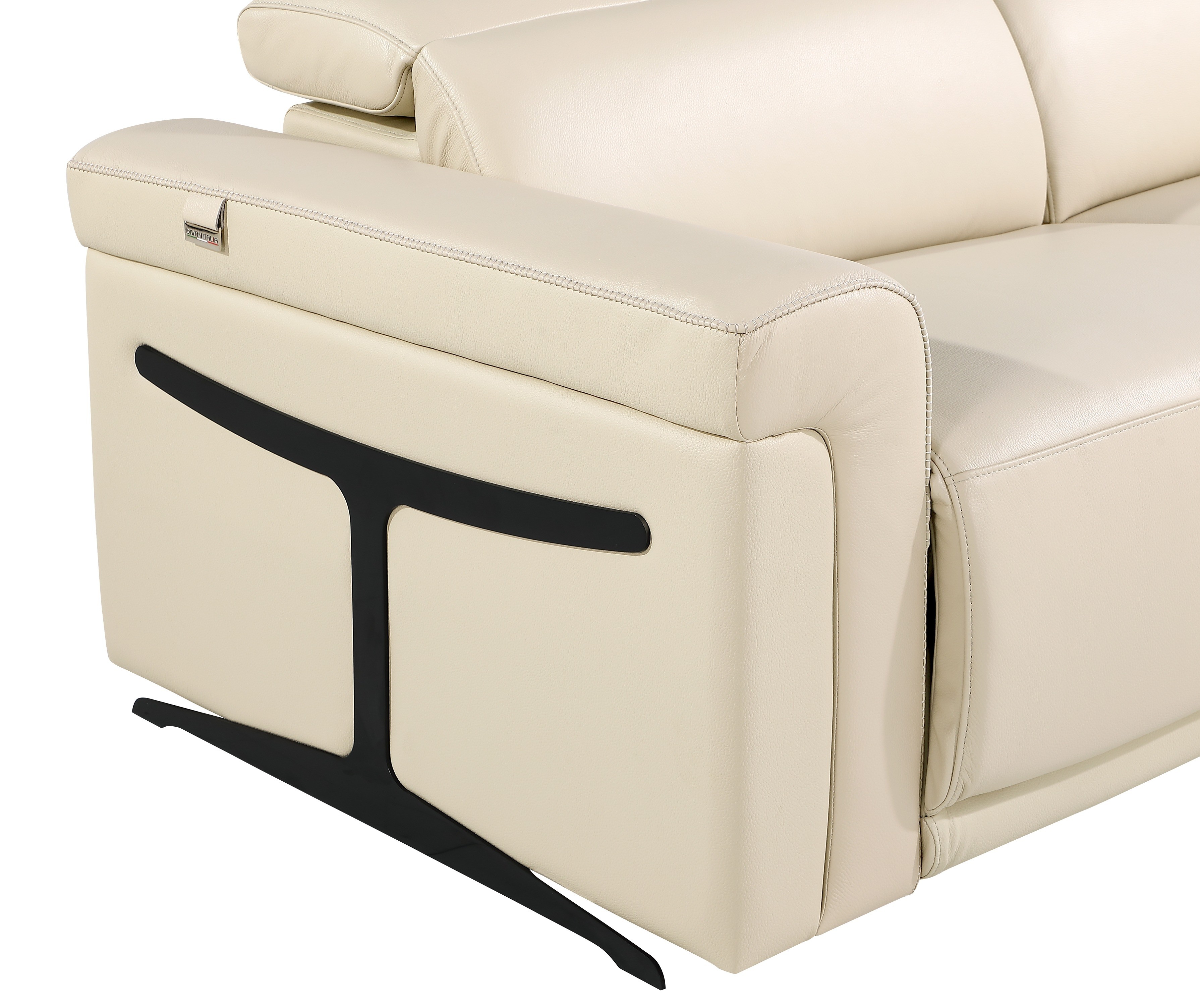 1126 Divanitalia Beige Top Grain Italian Leather Power Reclining Sofa