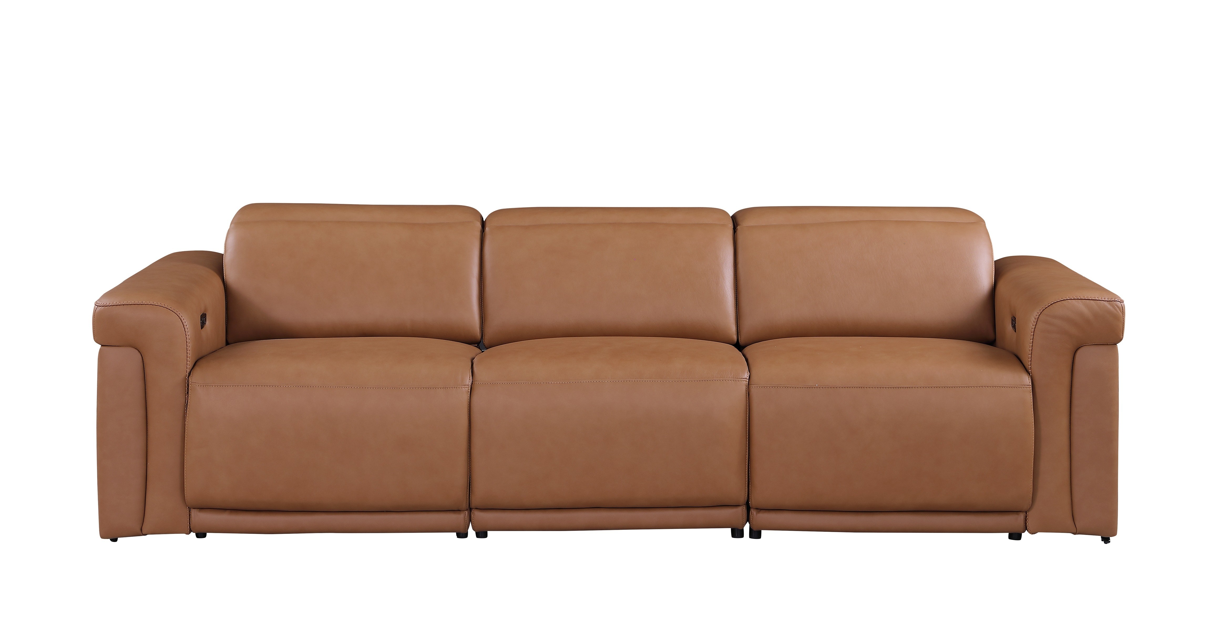 1126 DivanItalia Cognac Top Grain Italian Leather Power Reclining Sofa ...