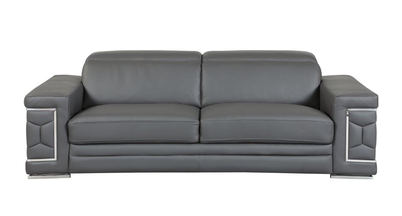692 DivanItalia Dark Gray Sofa Set – Top Grain Italian Leather - Sofa ...