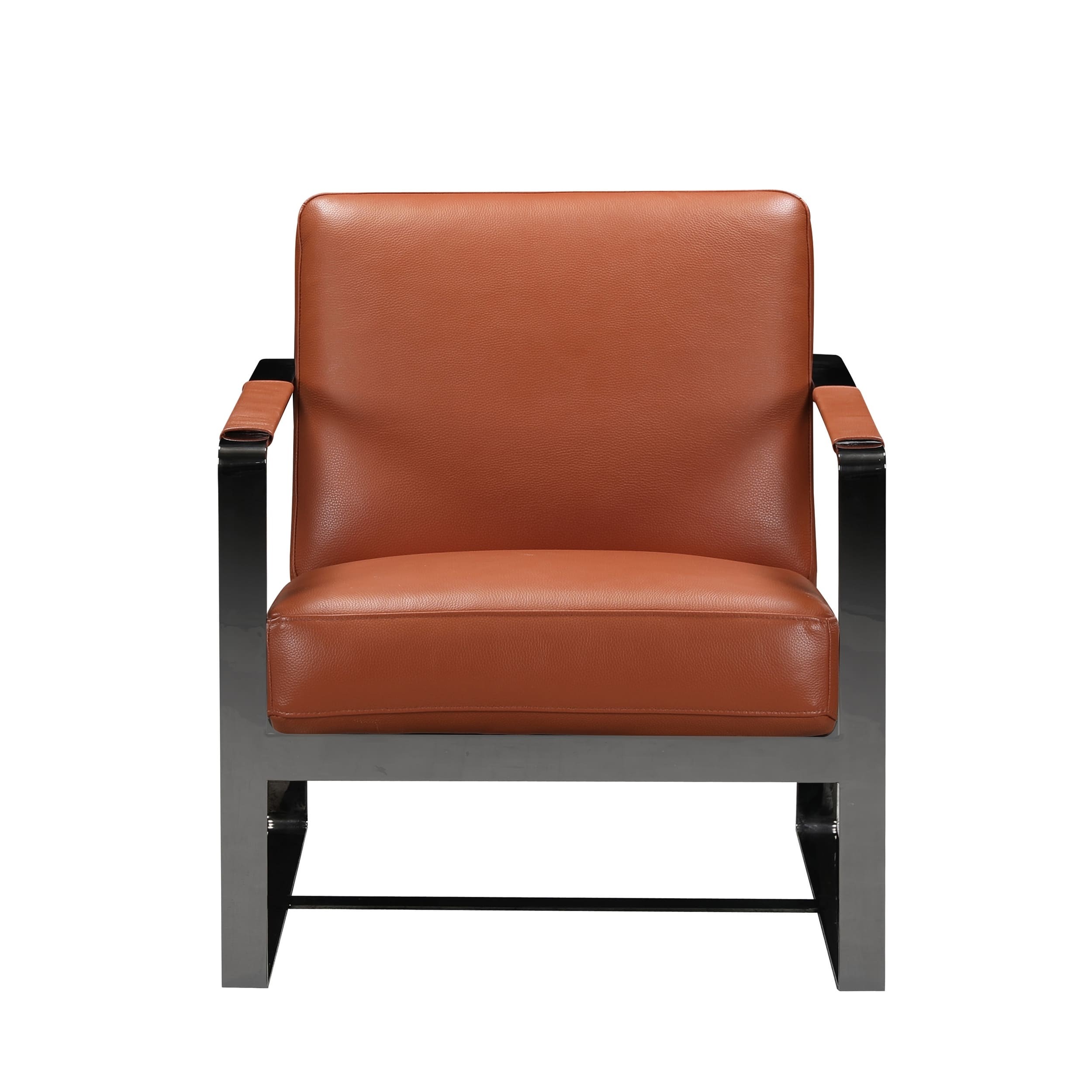 C67 - Camel Leather Accent Chair - Accent Chairs